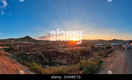 Landscape, Sunset, Panorama, Yirgalem, Ethiopia Stock Photo - Alamy