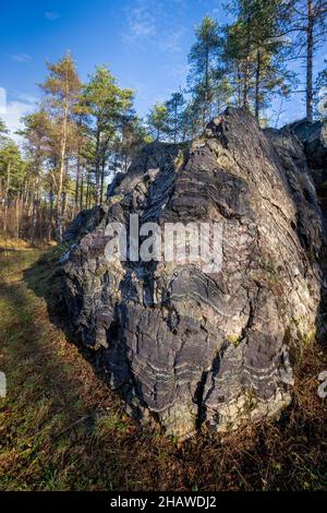 A Toothpaste Lava rock in Newborough Forest on the Isle of Anglesey ...