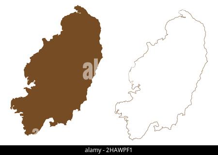Guimaras island (Asia, Republic of the Philippines) map vector ...