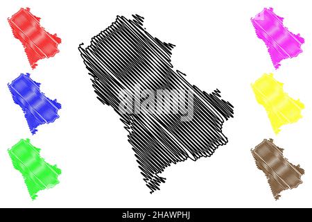 Kozhikode India Asia City map blue print vector illustration Stock ...