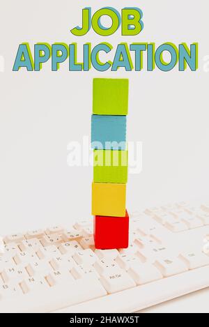 Text caption presenting Job Application, Internet Concept paper which ...