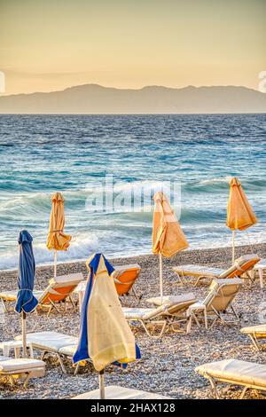 Sunset in Rhodes, HDR Image Stock Photo - Alamy