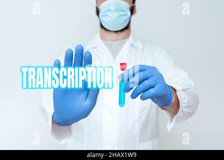 Inspiration showing sign Transcription. Conceptual photo Written or ...