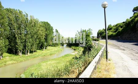 Llobregat river as it passes through Gironella in Barcelona, Catalunya ...