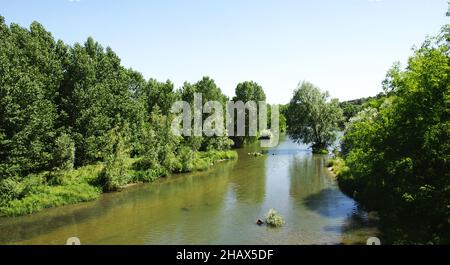 Rio Ter as it passes through Les Masies de Voltrega, Barcelona ...