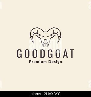 face goat pygmy logo symbol icon vector graphic design illustration ...