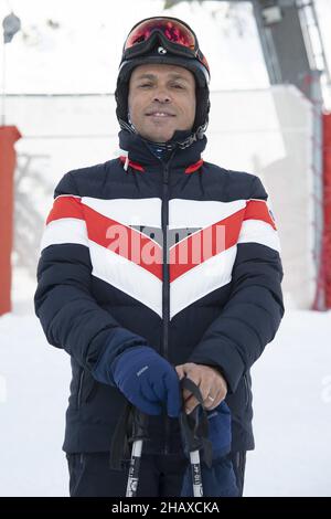 Eric Judor is seen on the ski slopes during the 13th Les Arcs Film ...