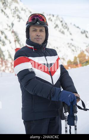Eric Judor is seen on the ski slopes during the 13th Les Arcs Film ...