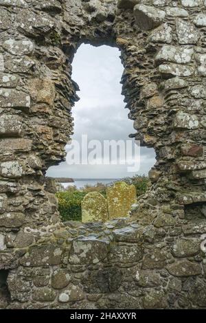 13th century cranfield church and graveyard on the shores of lough ...