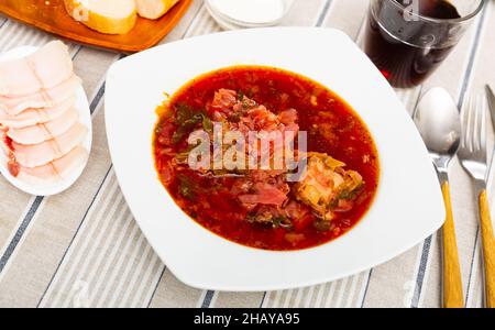 Traditional dish of Slavic cuisine Borsch Stock Photo - Alamy
