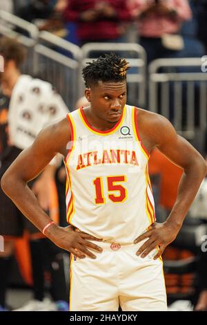Atlanta Hawks center Clint Capela (15) shoots against Orlando Magic ...