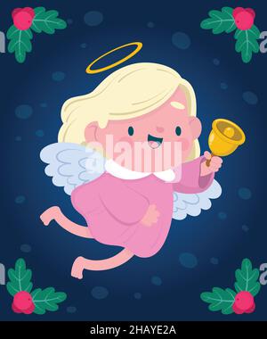 hand drawn christmas angel vector design illustration Stock Vector ...