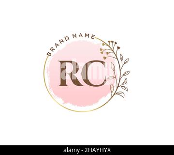 RC feminine logo. Usable for Nature, Salon, Spa, Cosmetic and Beauty ...