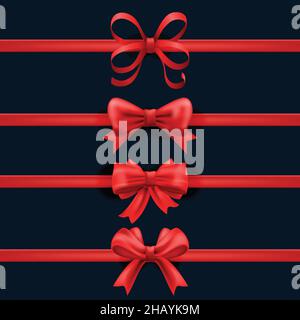 Realistic christmas ribbon collection Vector illustration Stock Vector ...
