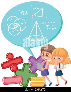 Girls with math equation illustration Stock Vector Image & Art - Alamy