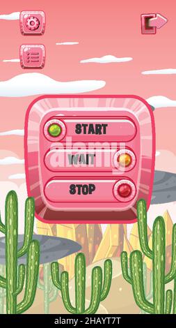 Game Template Desert Forest Scene illustration Stock Vector Image & Art ...