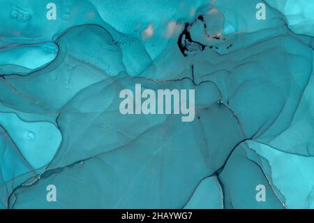 Color Ocean Abstract. Alcohol Inks Hand Painted Stock Photo - Alamy