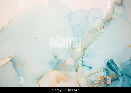 Watercolour Paint Background. Alcohol Inks Texture. Pastel Flow Design ...
