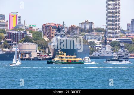 HMAS Canberra LO2 of the Royal Australian Navy at Garden Island naval ...