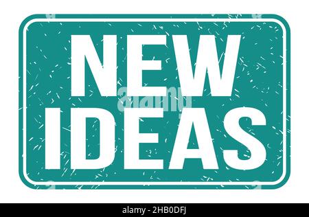 NEW IDEAS, words written on blue grungy stamp sign Stock Photo - Alamy