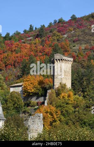 Medieval Hexagonal Tower, part of the former Ramparts, Defense Walls or ...