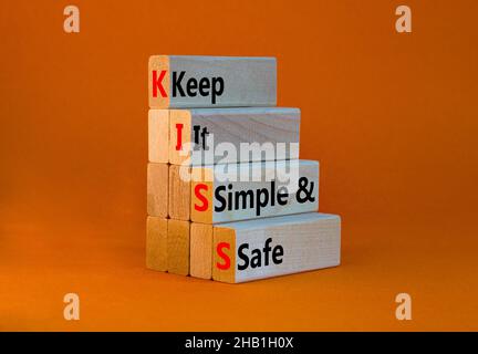 KISS keep it short and simple symbol. Concept words KISS keep it short ...