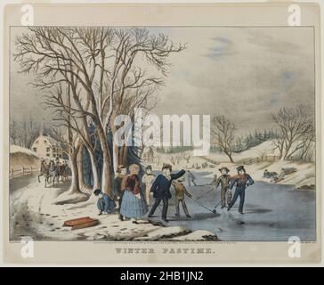 Horse carriage on the snow . Winter rustic scenery . Field covered by ...