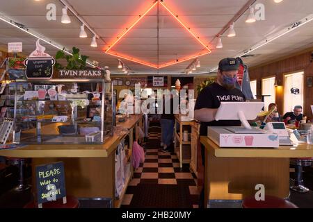 Interior of Twede's Cafe, film setting of the RR cafe in famous TV ...