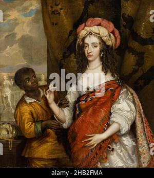 Posthumous Portrait of Mary I Stuart (1631- 1660) with a Servant. The ...