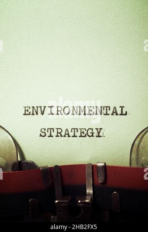 Environmental strategy text written with a typewriter Stock Photo - Alamy
