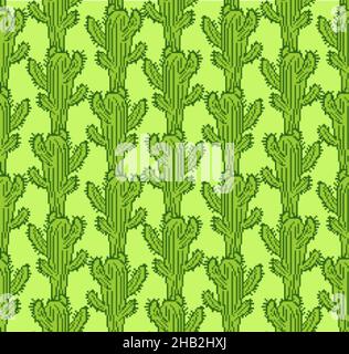 Cactus pixel art pattern seamless. 8 bit Cactus background. vector ...
