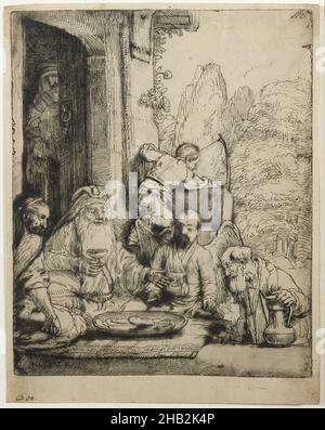 Abraham Entertaining the Angels, Rembrandt van Rijn, 1656 print paper ...