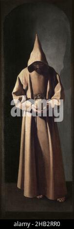 St. Francis Contemplating a Skull 1635 by Francisco de Zurbaran Stock ...