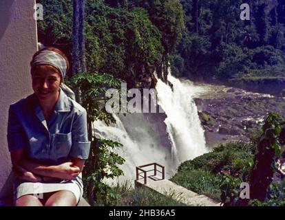 Chutes de Boali waterfall, Central African Republic, Africa 1960s Stock ...