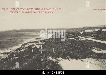 Brighton Township and Beach, New Zealand, 1905, Dunedin, by Muir ...