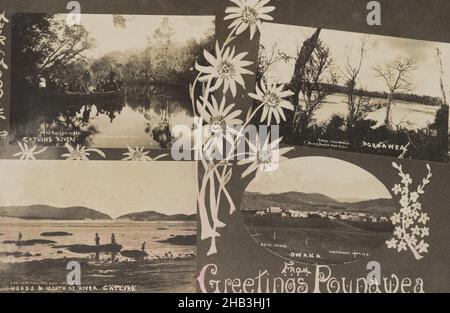Greetings from Pounawea, 1911, Otago, by Muir & Moodie Stock Photo - Alamy