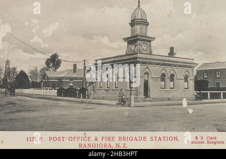 Post Office and Fire Brigade Station, Rangiora, New Zealand, 1905 ...