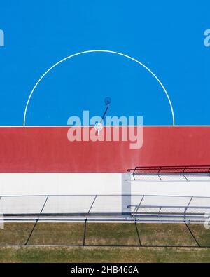 Aerial view of netball and sports courts Stock Photo - Alamy