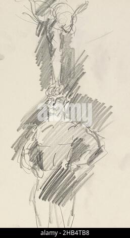 Acrobat. An acrobat, only an arm is visible, makes a handstand on one ...