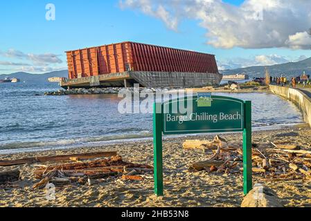 Beached barge, Sunset Beach, temporarily named Barge Chilling Beach ...