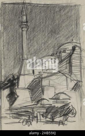 Exterior of a mosque, 1888 Page 14 from a sketchbook with 58 sheets ...