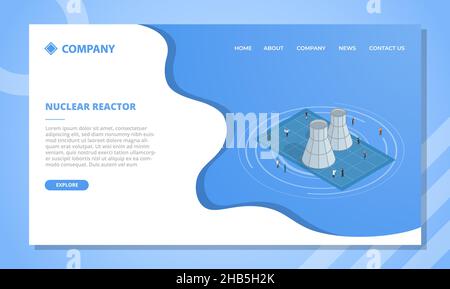 nuclear reactor blueprint concept for template banner and flyer with ...