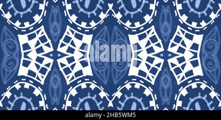 Traditional tile mosaic seamless pattern print. Fabric effect mexican ...