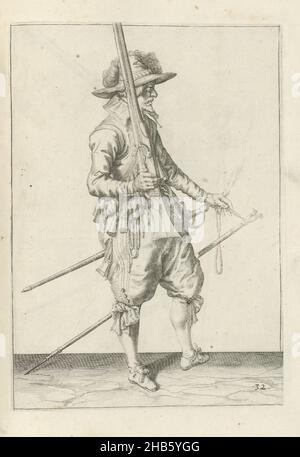 Soldier Placing His Musket on His Shoulder with His Right Hand, vintage ...