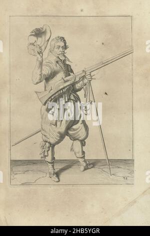 Soldier on guard taking his musket from his shoulder (no. 35), c. 1600 ...