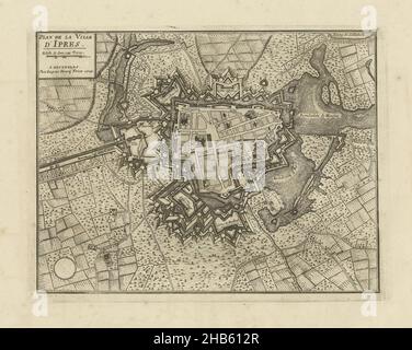 Map of Ypres, 1709, Jacobus Harrewijn (attributed to), 1709 print paper ...