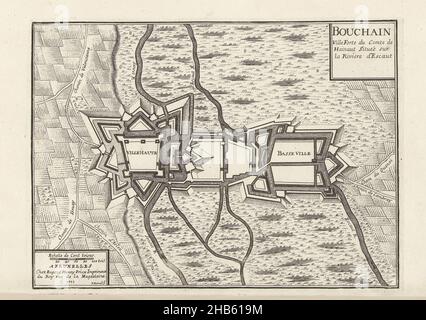 Plan de la ville de Bouchain situé sur les rivieres de la Sensette, et ...