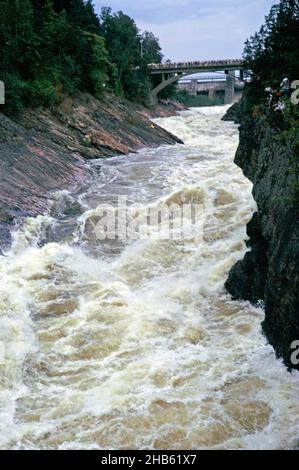 Imatrankoski HEP dam power station, Imatra Rapids, downstream Vuoksi ...