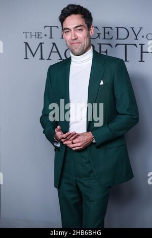 Alex Hassell arrives at the premiere of "The Tragedy of Macbeth" at the ...