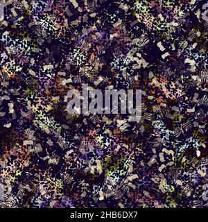 Exotic multicoloured boho mottled camouflage scatter print. Seamless ...